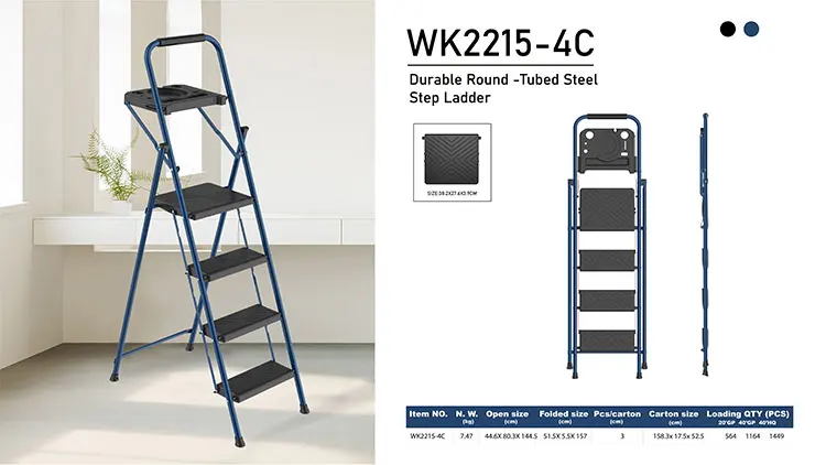ANSI 225LB Load Capacity Steel Frame Step Stool - Portable & Durable