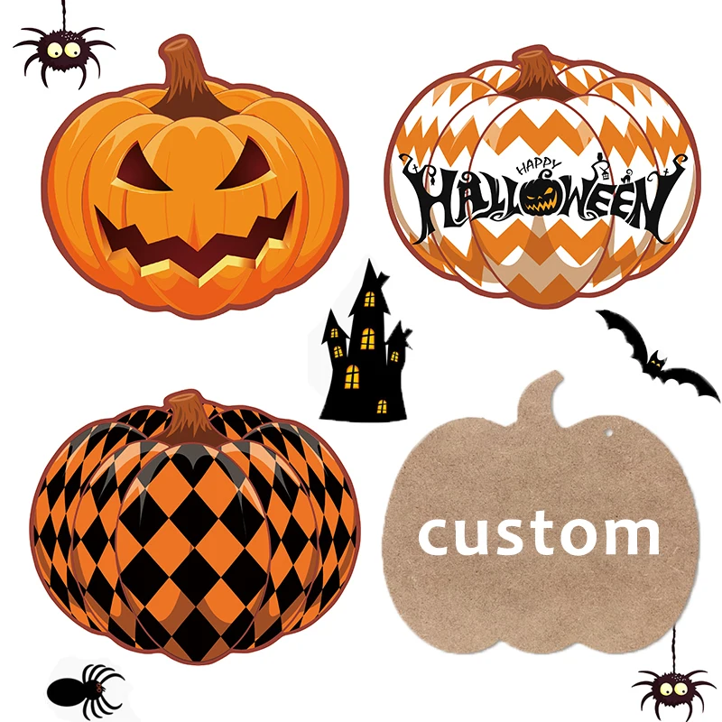 Halloween Decoration Props Wooden Signs Pumpkin Horror Party Door Wall ...
