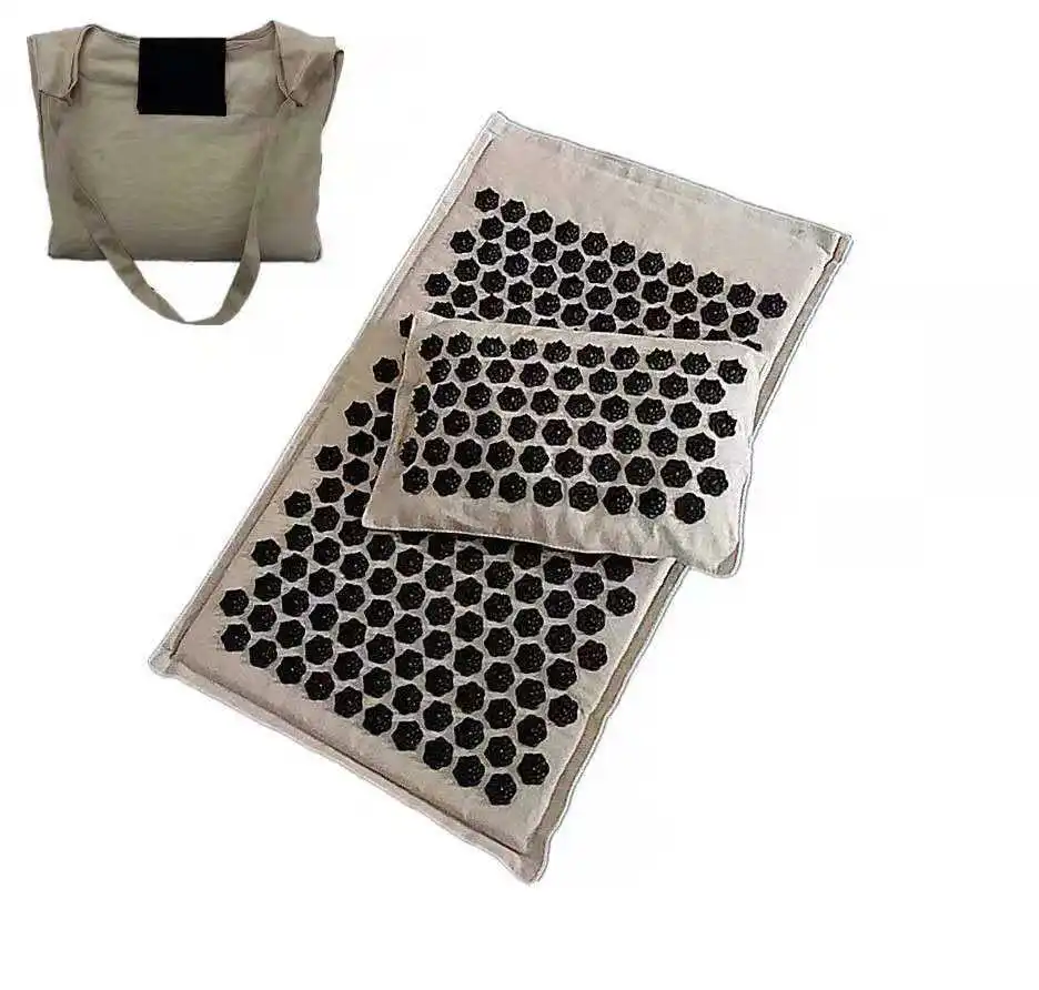 Natural Linen Acupressure Mat Foot Spikes Massage Akkupressur Mat And ...