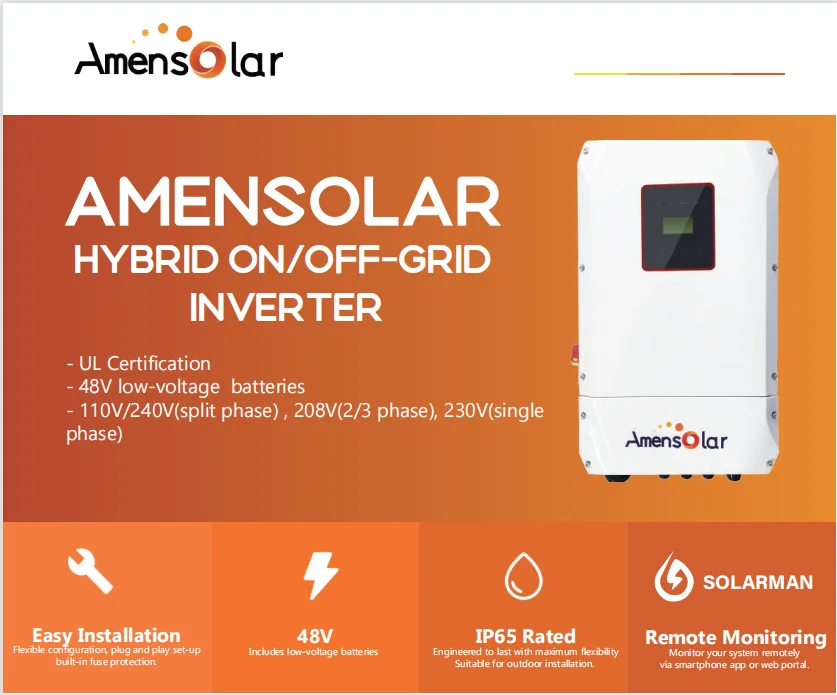 Amensolar Us分相8k 110v 120v 48v低电压电池混合逆变器系统 - Buy 8kw混合soalr逆变器,混合太阳能逆变器 ...