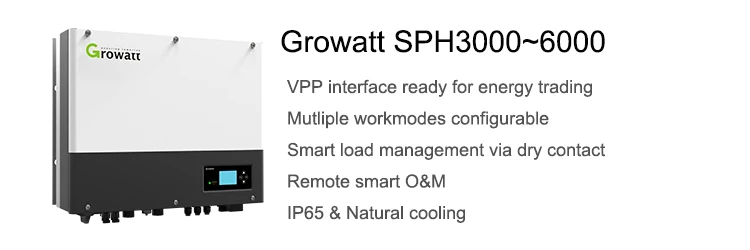 Growatt Hybrid SPH 3000~6000 3KW 3680W 4KW 4600W 5KW 6KW Solar Inverter with Wifi| Alibaba.com