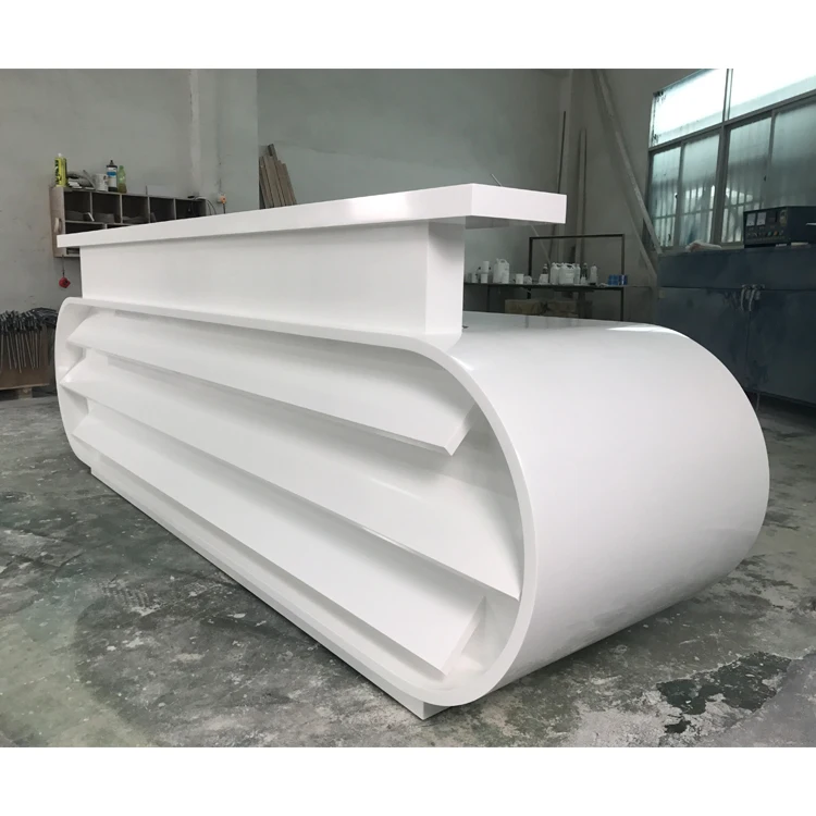 Hospital Reception Table Design White Marble Hotel Front Furniture Counter