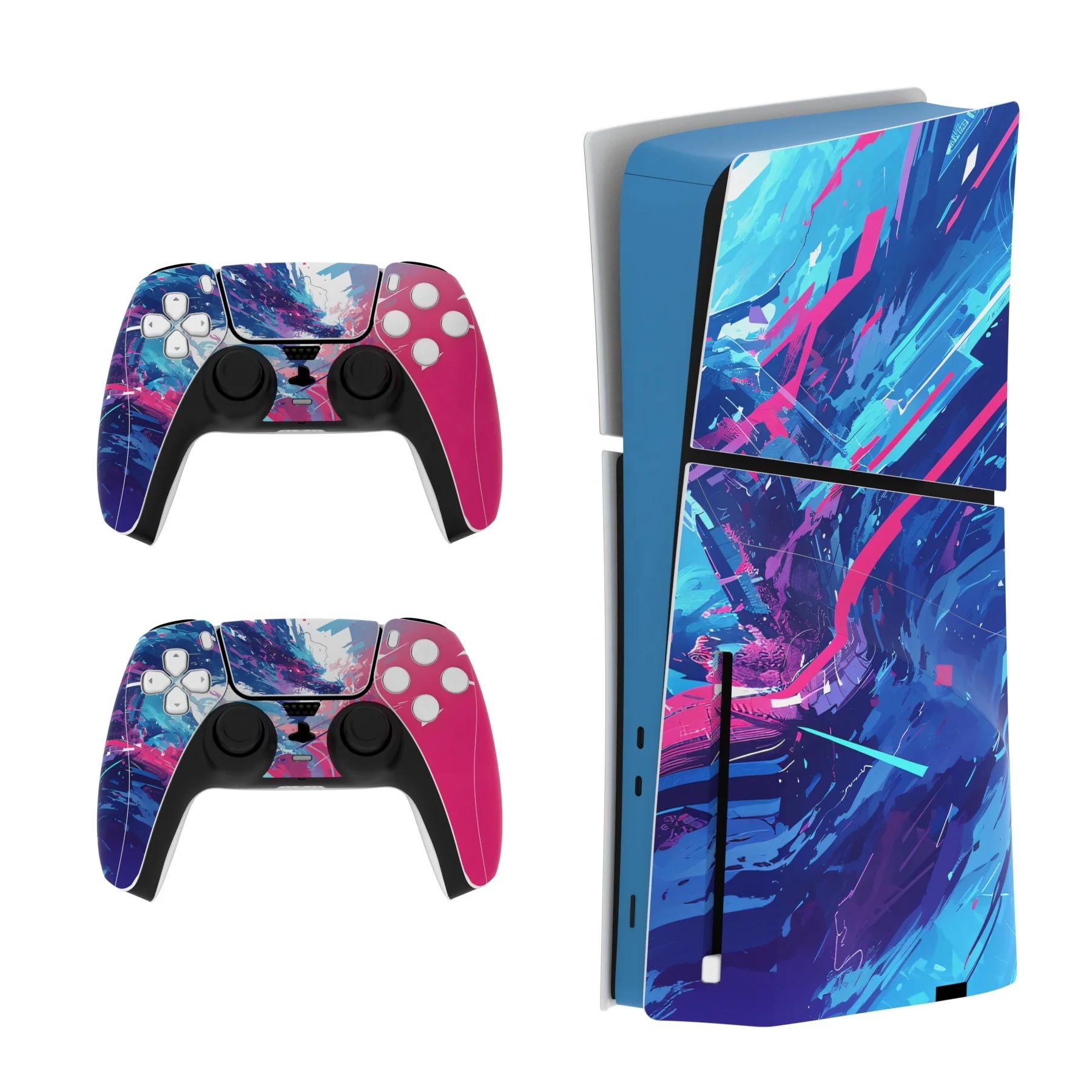 For PS5 Slim Disc Console Wrap - Protective Skin with Controller Decal ...