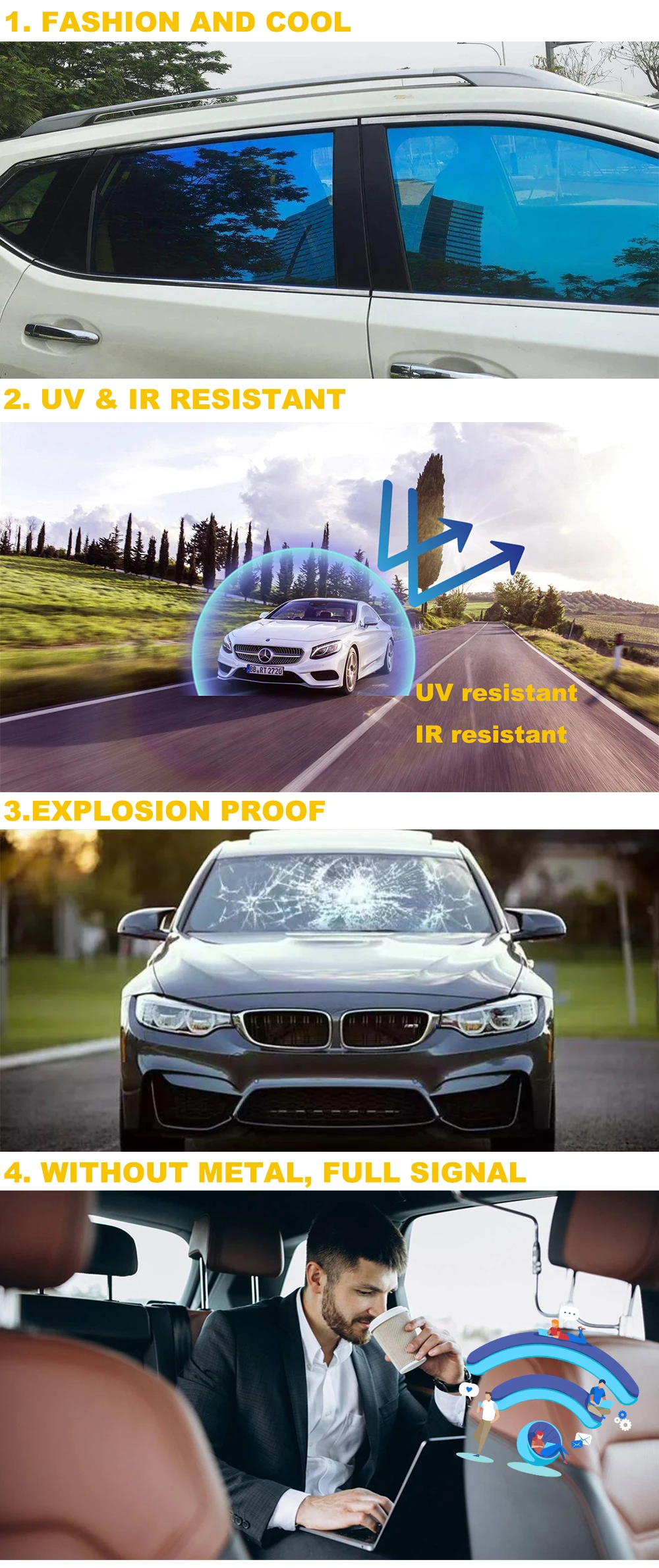 3m Tint Film Ceramic XhuangTech Blue Chameleon Window Tint Film - 70% ...