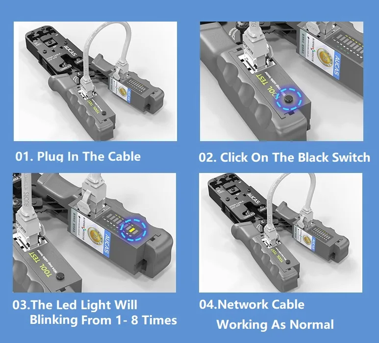 RJ45 Multi Purpose Network Cable Tester Tool For 6p6c 8p8c Connector ...