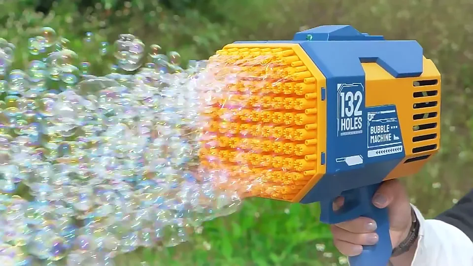 132 Holes Super Multi Holes Bubble Gun Toy With Rechargeable ...