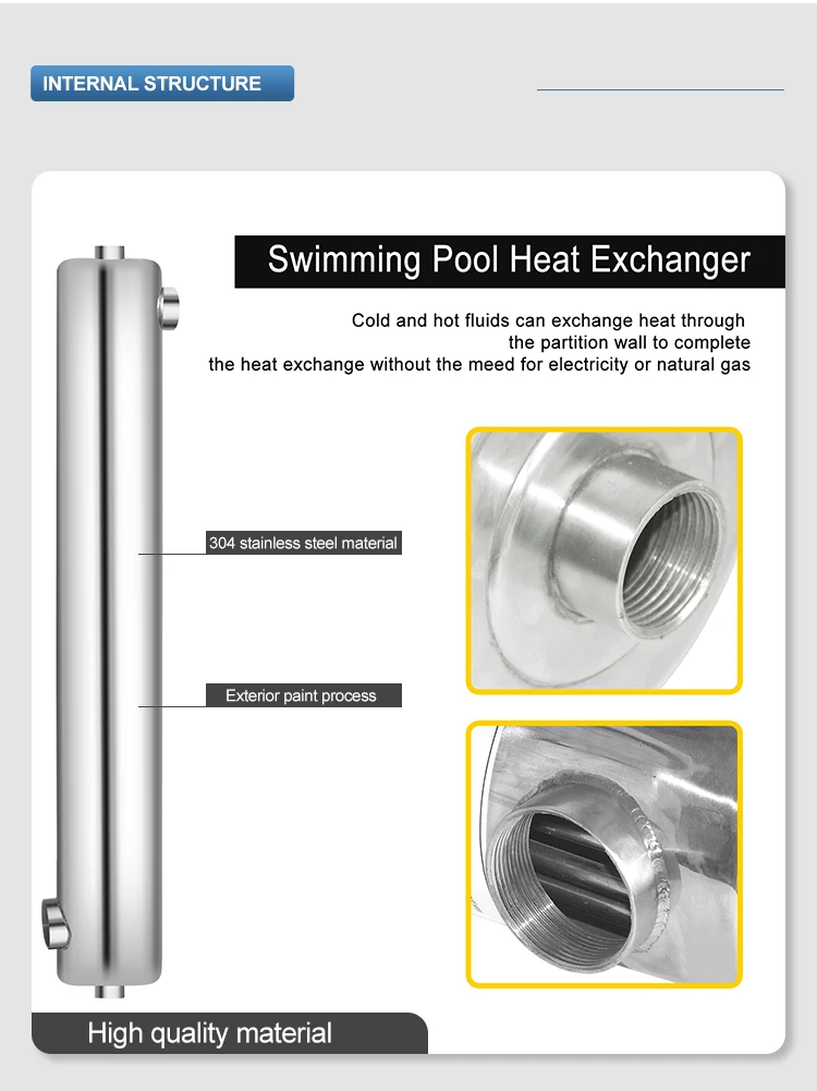 Stainless Steel Swimming Pool Tube Heat Exchanger Tubular Hot And Cold ...