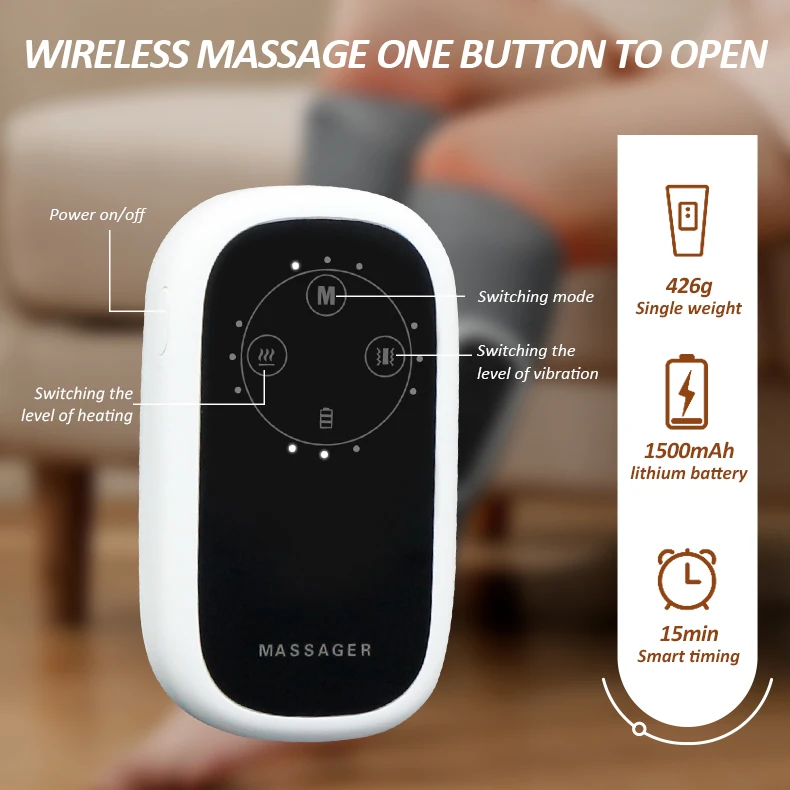 Wireless Leg Massager Air Compression With Heat Multifunctional Calf