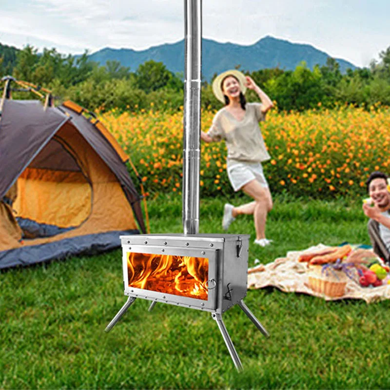 Hot Sale Outdoor Wood Burning Stove Stainless Steel Camping Tent Stove ...