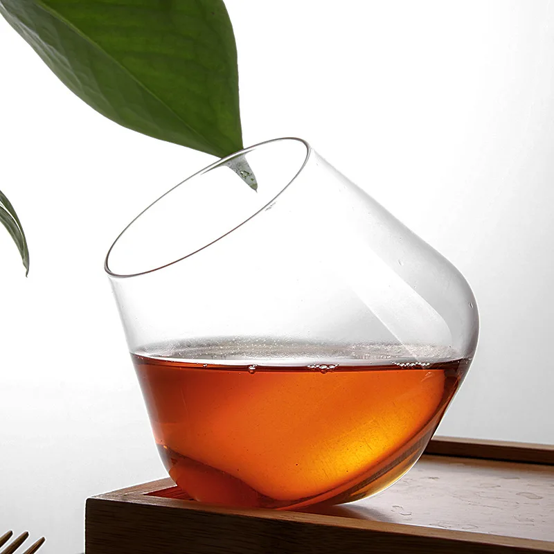 Lead Free Custom Crystal Tilted Slanted Bottom Glasses