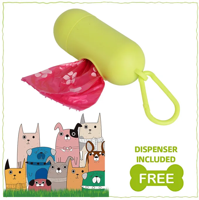 Wholesale Cute Pet Bag Custom Printed Biodegradable Dog Poop Bags