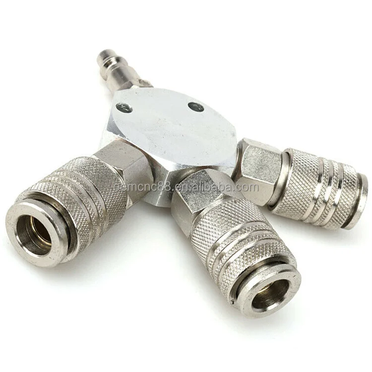 Oem Iron 3-way Air Manifold Quick Connect Air Hose Splitter With 1/4 ...