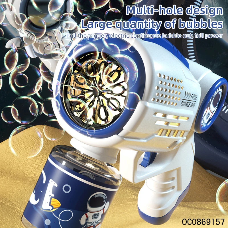 Multi Holes Kids 90ml Bubble Water Space Bubble Gun For Sale With Led ...