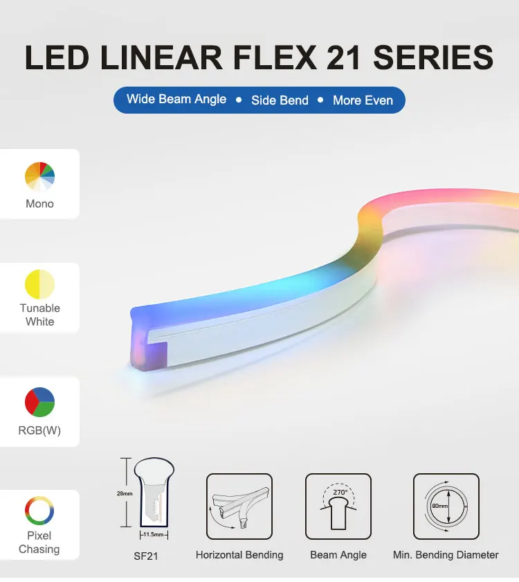 Neon Strip Light 24v Waterproof Ip68 Pixel Dmx 5050 Silicone/pvc Neon ...