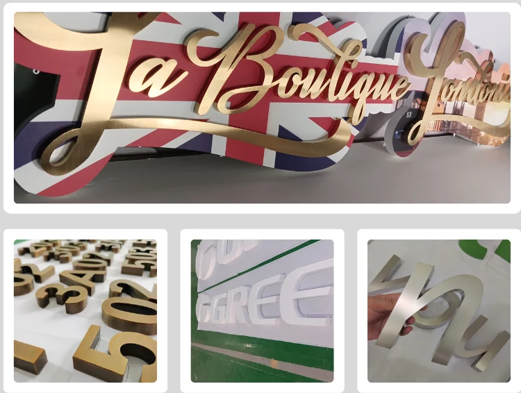 Customized Advertising Non Illuminated 3D Wall Metal Letter Outdoor ...