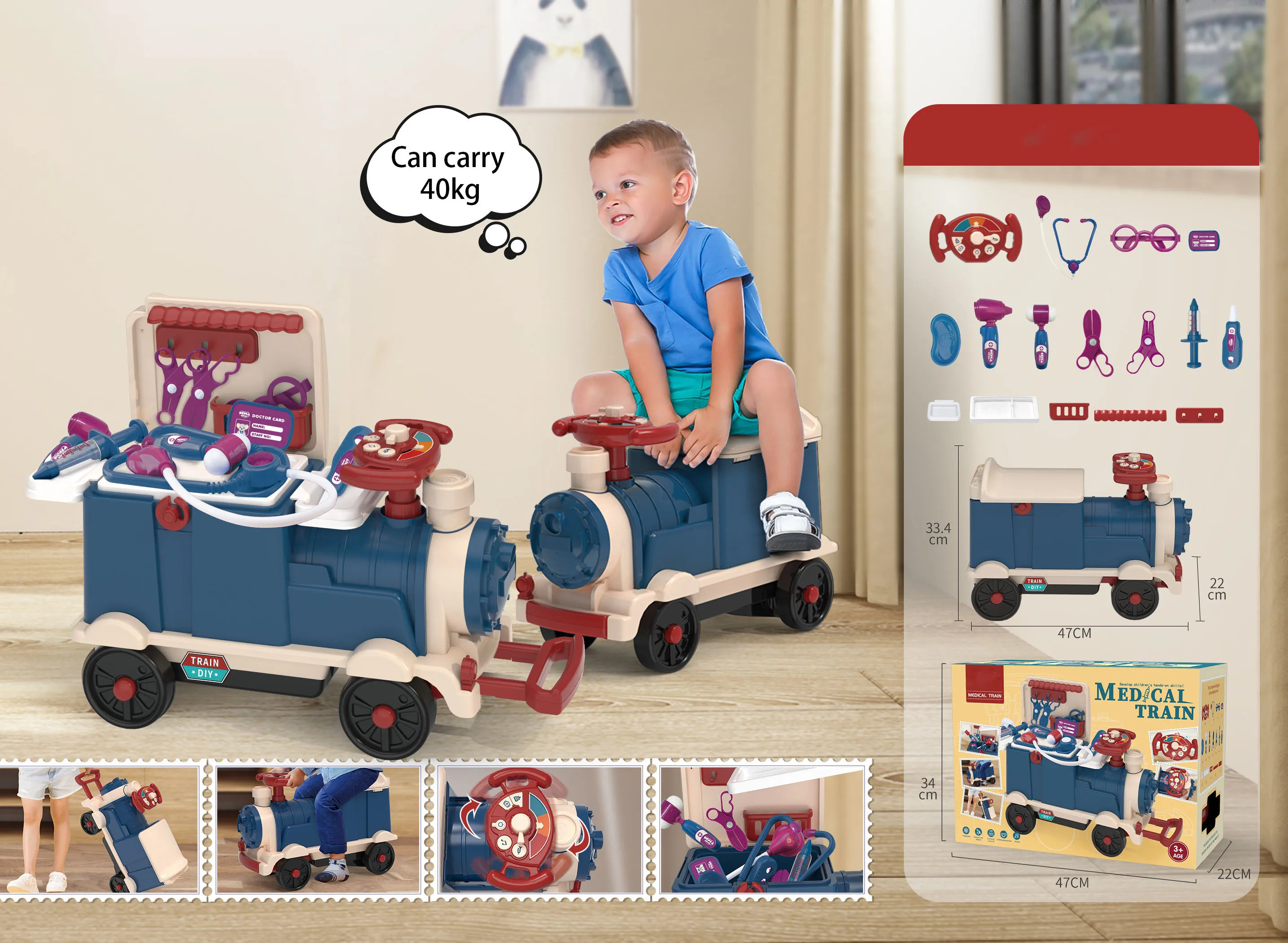 Super Fashion Children Educational Trolley Toy Electric Sliding Tool ...