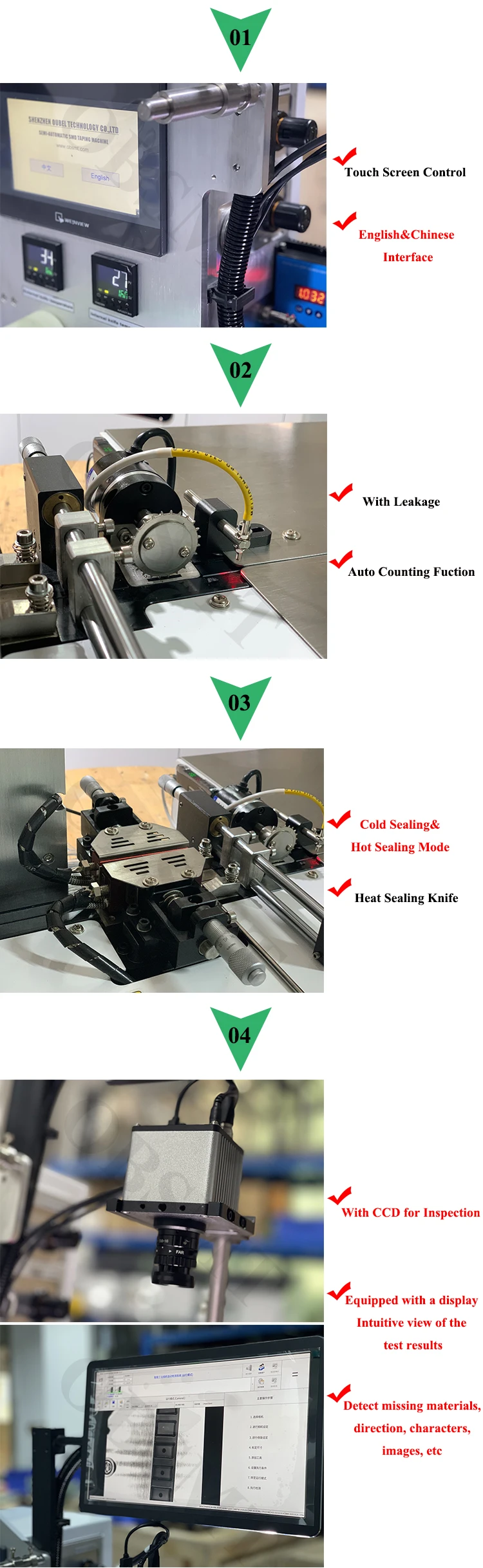Carrier Tape Sealing Machine Smd Chips Packing Machine With High ...