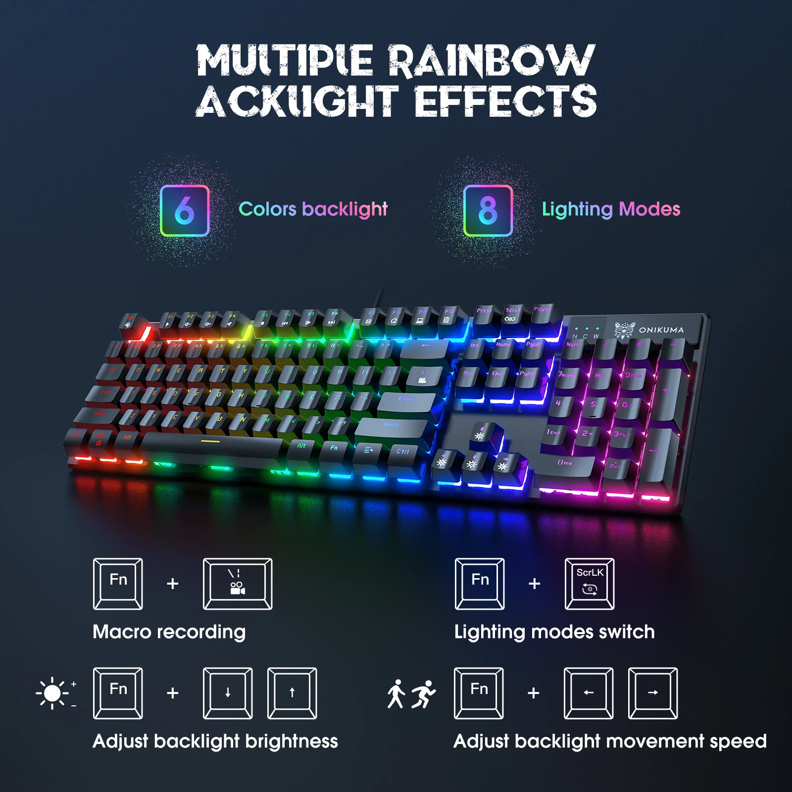 2022 New Mechanical Gaming Wired Keyboard With Rgb Backlit 104 Keys ...