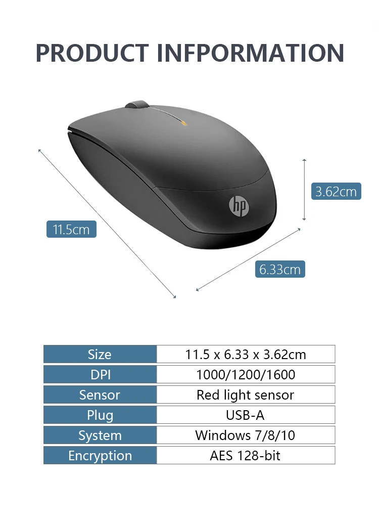 HP 235 Slim Wireless Mouse - Reliable 2.4ghz Connectivity