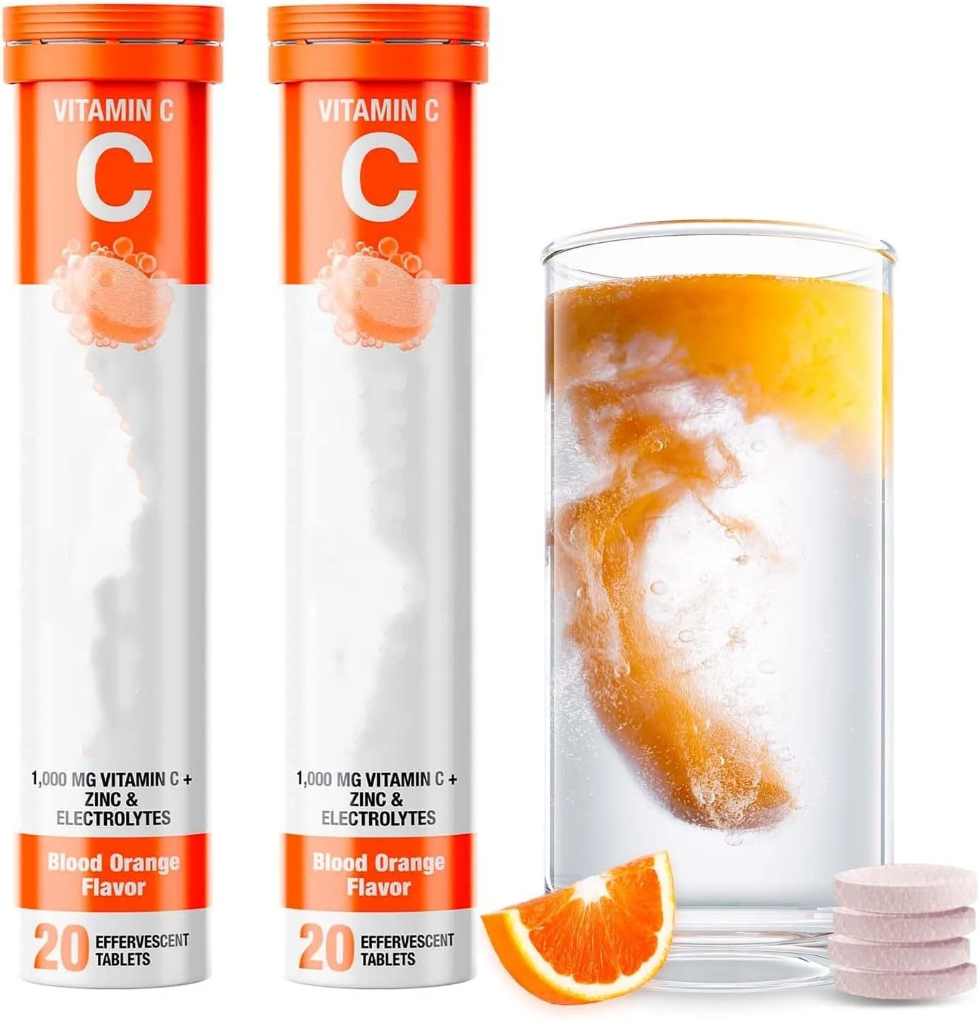 Vitamin C 1000 Mg Effervescent Vitamin Beverage Tablets Containing Zinc ...