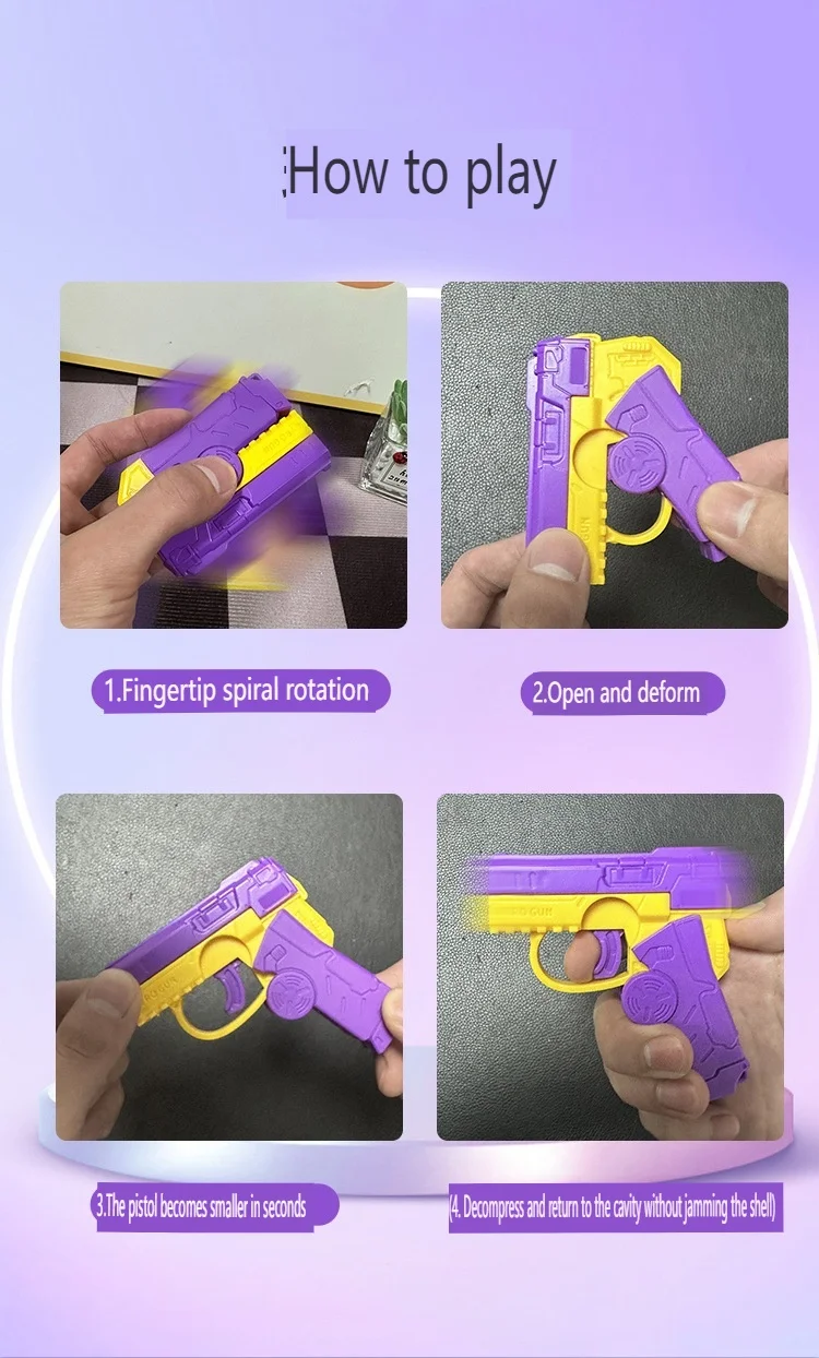 Mini Unpack Rotary Back Wade Gun 2-in-1 Fidget Spinner