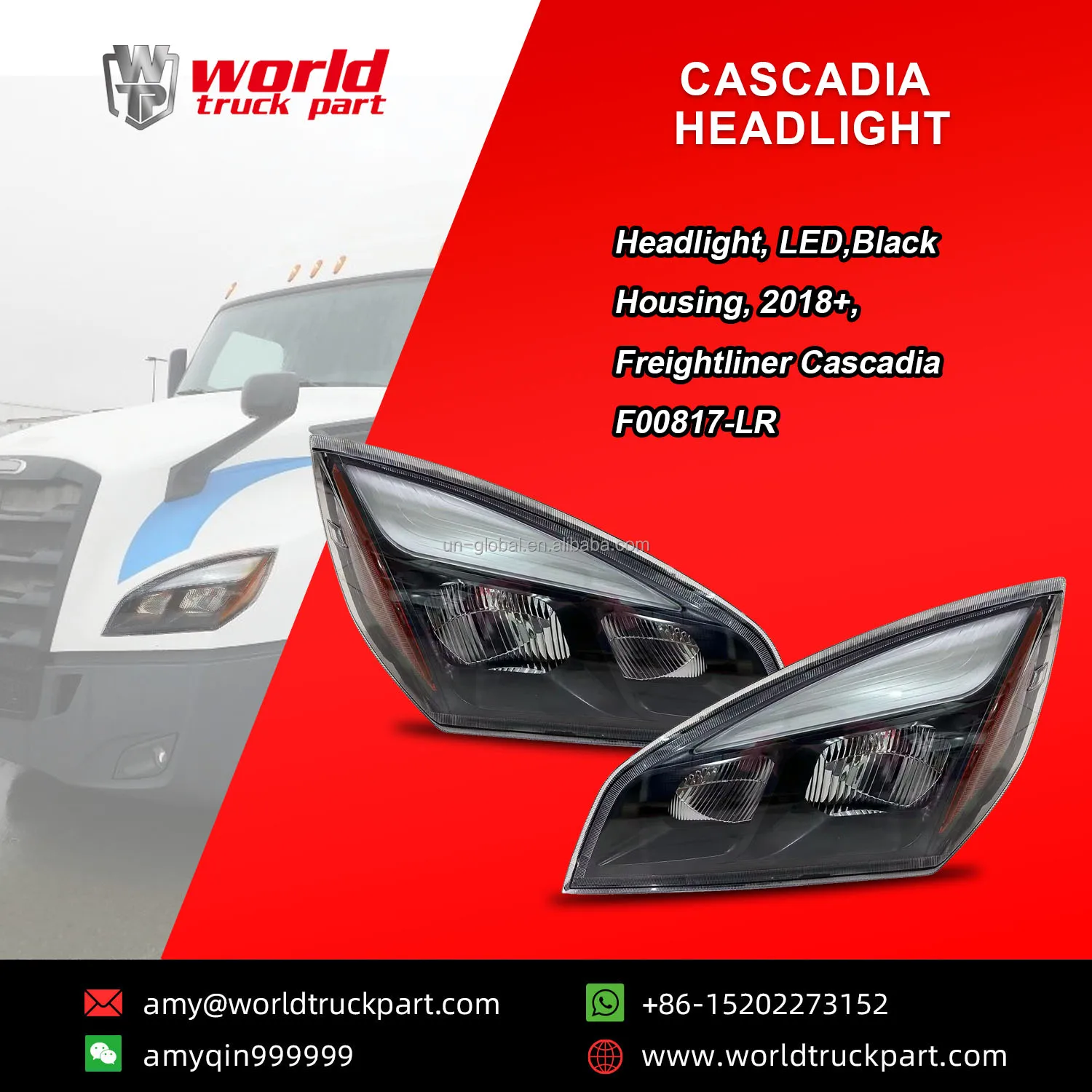 Aftermarket Truck Parts, LED Headlight Assembly for Freightliner ...