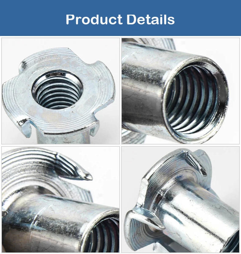 Factory Price M5 M6 M8 M10 DIN1624 Stainless Steel Four Claw t Nut Tee ...