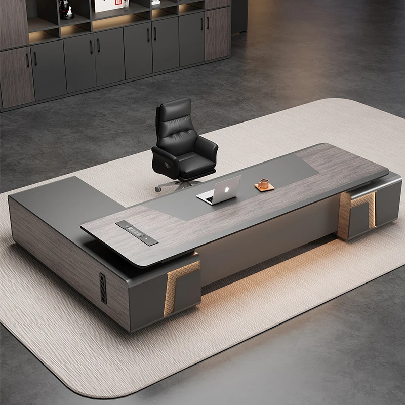 Luxury Modern Modular L-Shaped Executive Workstation Desk