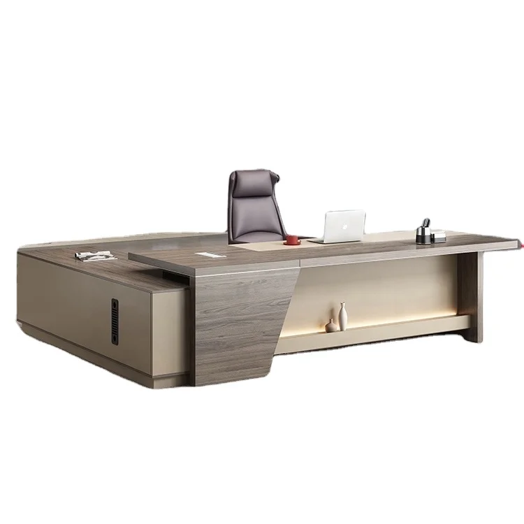 Modern L-Shaped CEO Office Table Manager Supervisor Computer Desk for ...