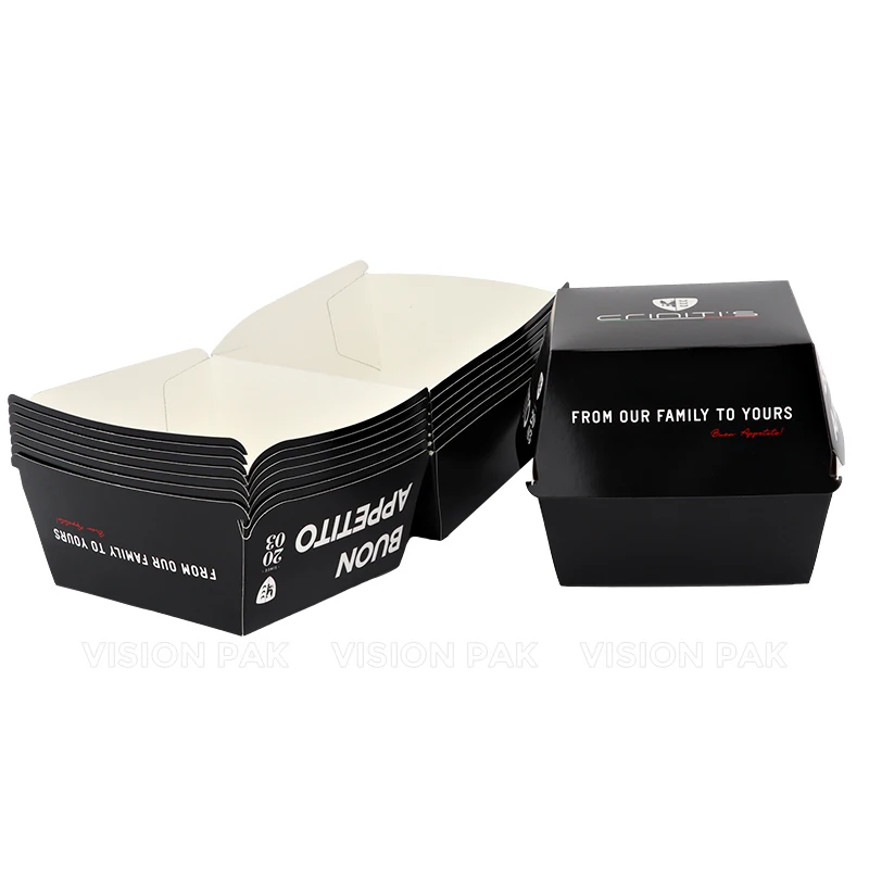 Custom Food Packaging Slide Burger Box To Go Paper Container Burger New ...