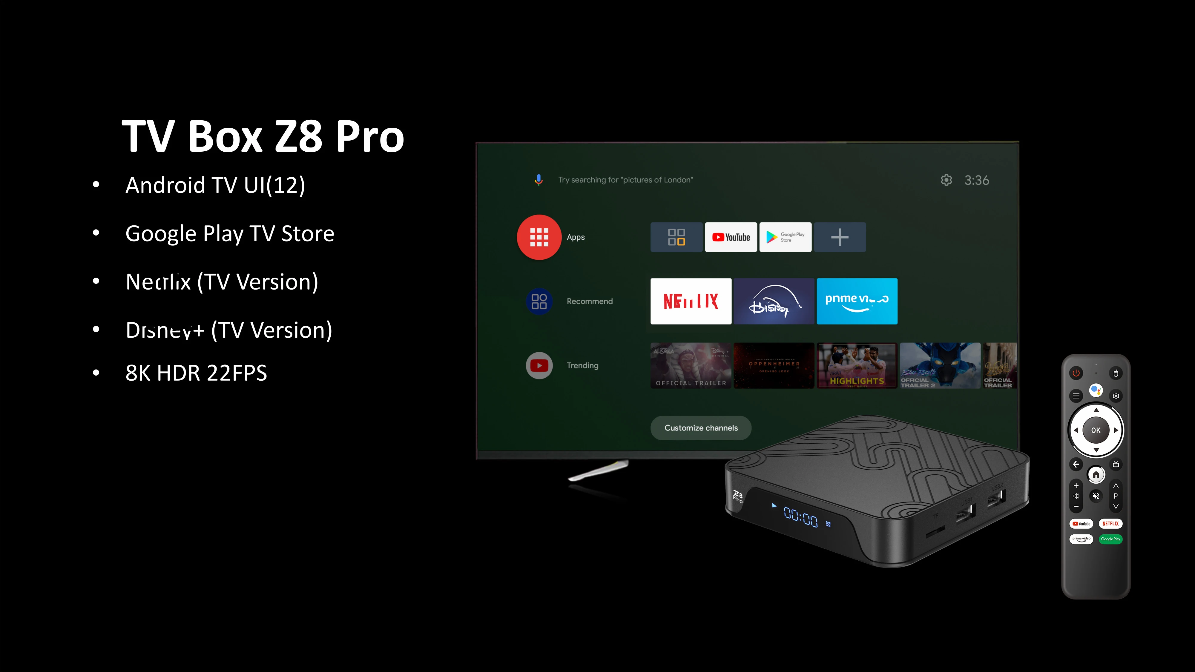Z8 Pro Android 12 TV Box - 4K Media Player with Google Voice Assistant