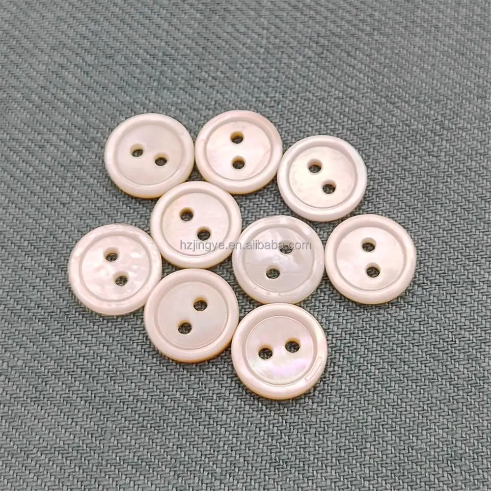 18L Two Holes One Side White Mother of Pearl Shell Button with Skin ...