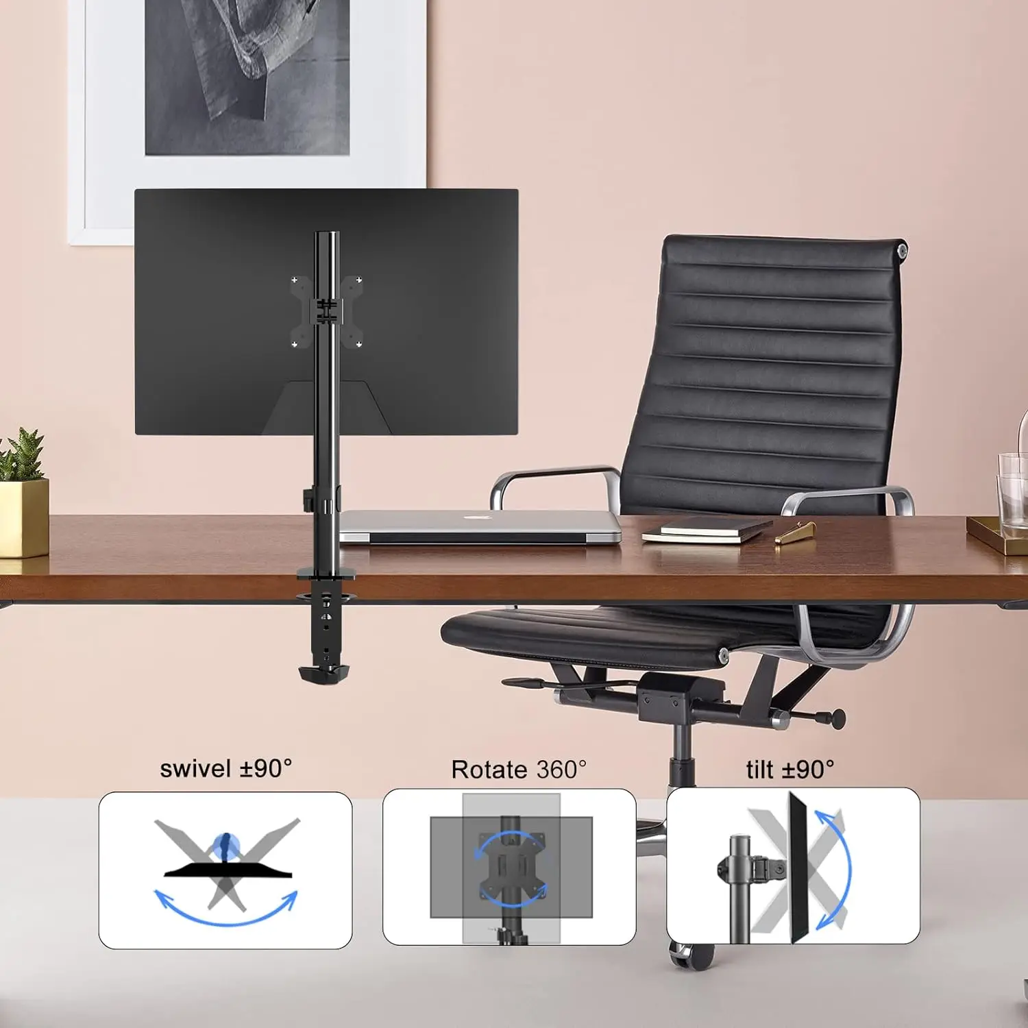 Adjustable Monitor Stand Arm for Ergonomic Desk Setup with 90 Degree ...