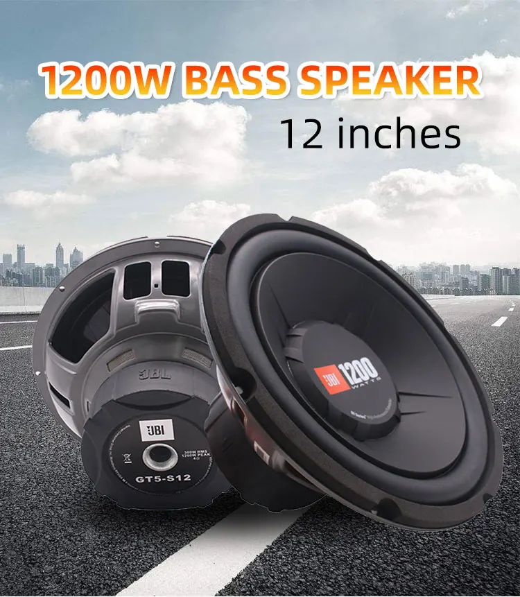 GT5-S12 12 Inch Car Subwoofer - 1200W Big Power Bass Speaker