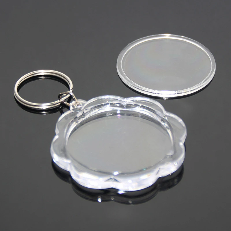 Clear Key Chain - Transparent Keyring with Acrylic Photo Frame