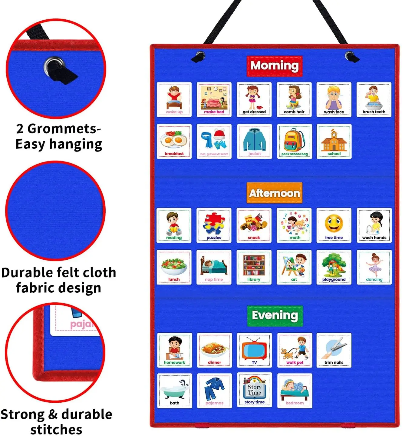 Custom Logo Visual Schedule Chart for Kids with Autism Fabric Chore ...