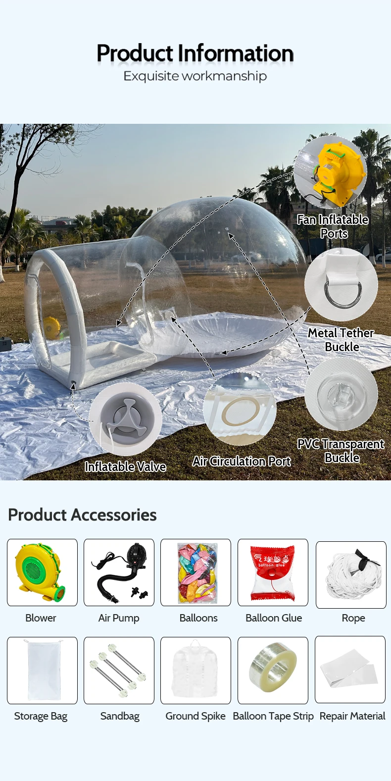 Inflatable Transparent Dome Bubble - Perfect for Parties