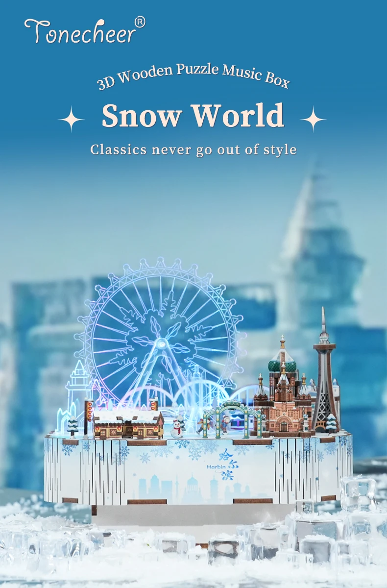 Tonecheer Snow World Music Box The Song Katyusha Ice And Snow Music Box ...