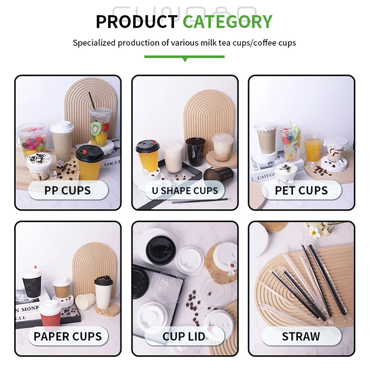 Cundao Take Away Disposable Recyclable Hard Plastic Paper Cups Covers ...