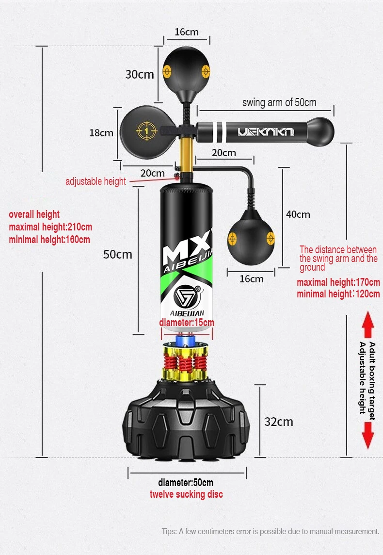 Boxing Essentials - Durable Punching Speed Ball with Reflex Bar