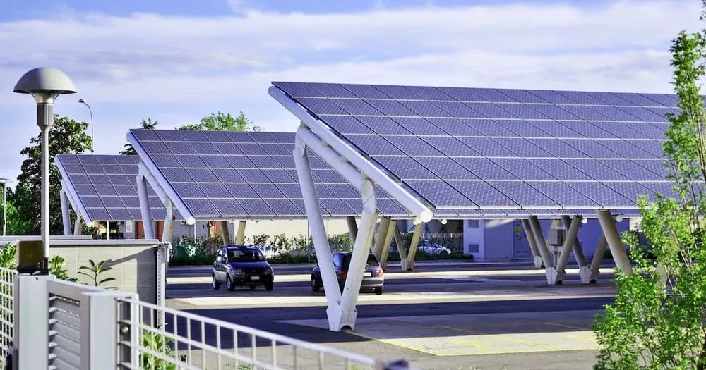 Standard 2 Cars Solar Panel Mount Carport Canopy Rack Photovoltaic ...