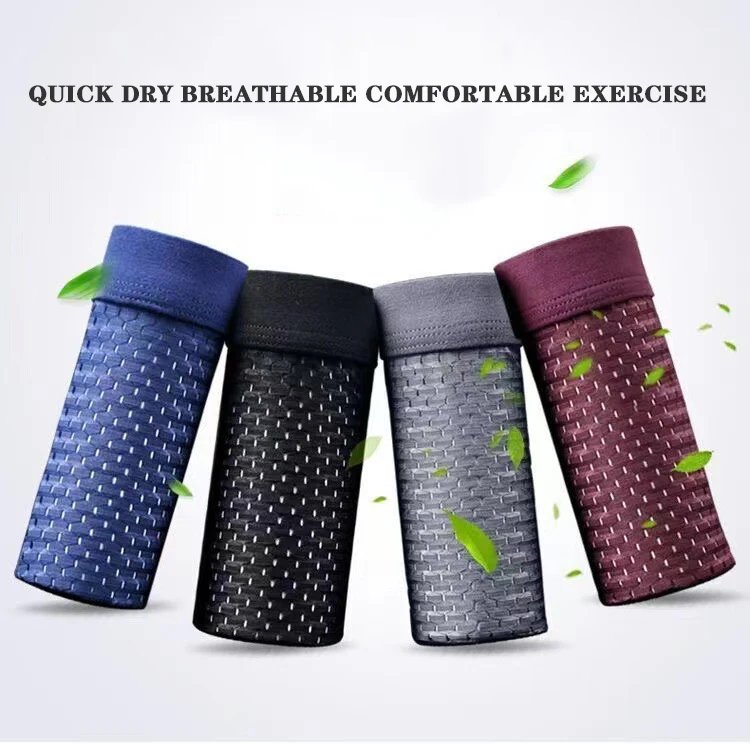 Men's Boxer Briefs Ice Mesh Holes Breathable Comfortable High Elastic ...