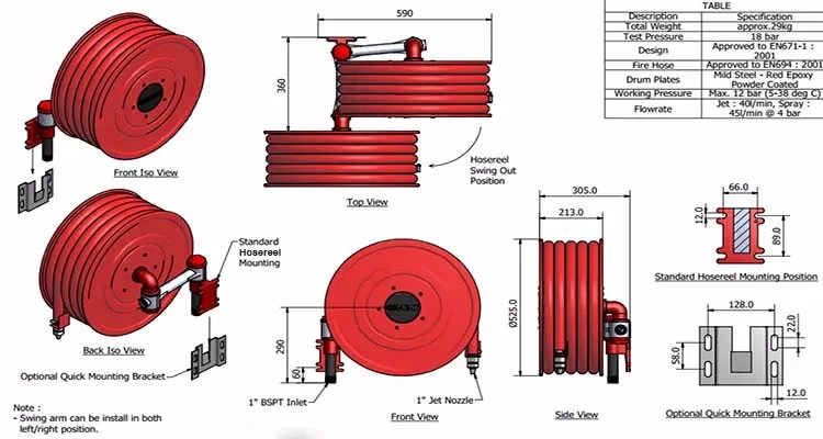 Macron Fire Hose Reel - Premium Firefighting Equipment