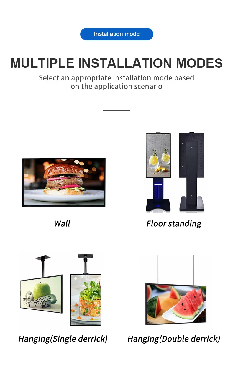 43 Inch 2500~5000nits Floor Stand Hanging High Brightness Retail Store ...
