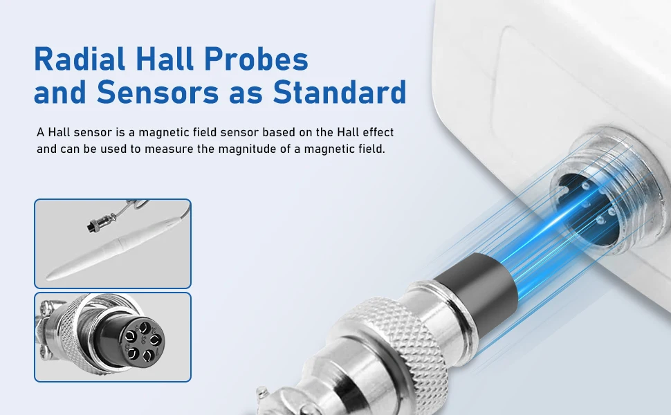 Digital Tesla Meter Gaussmeter 200mT/2000mT Standard Radial Hall Probe ...
