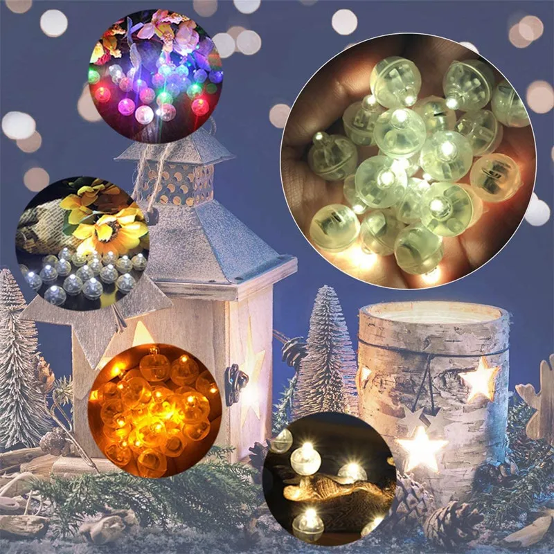 Small 100pcs Waterproof Tiny Round Led Light Flashing Led Balloon Light ...
