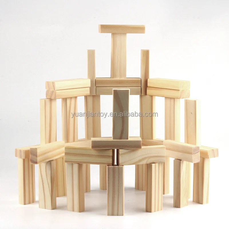 Toppling Topple Tower - 60 Pcs Wooden Blocks Stacking Game