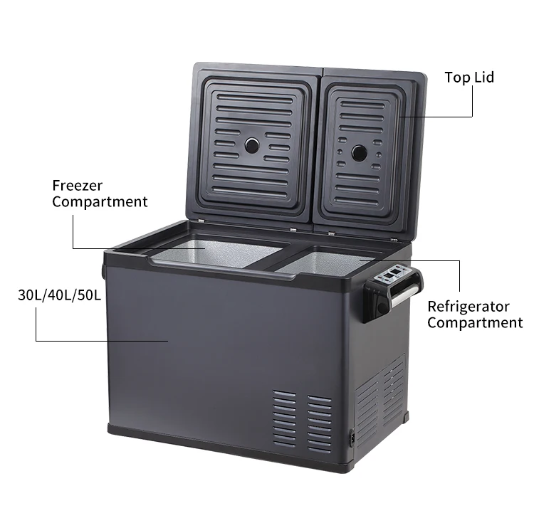 New Arrival 50l Large Capacity Dc 12v 24v Car Freezer With Portable ...