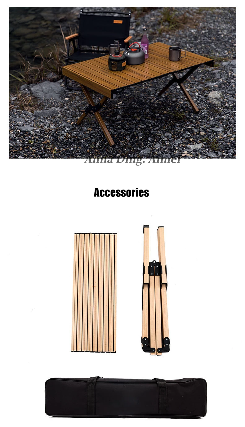 Outdoor Portable Camping Roll Up Tables Folding Aluminum Camp Table ...