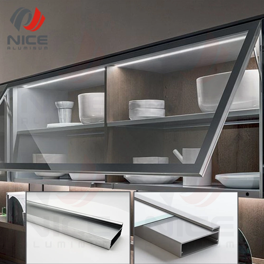 Matte Black Extruded Kitchen Cabinet Aluminum Frame